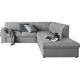 DOMO collection Ecksofa Topper, mit Ottomane, wahlweise mit Schlaffunktion, grau