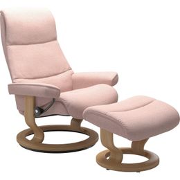 stressless® Relaxsessel View, mit Classic Base, Größe S,Gestell Eiche, rosa