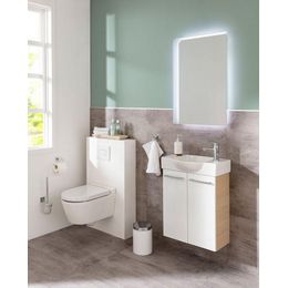 Fackelmann Waschbeckenunterschrank SBC Badmöbel für Gäste-WC, Breite ca. 55 cm, braun|weiß
