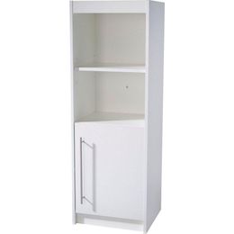 Roba® Standregal Regal Maren 125 cm hoch - Weiß, modernes Bücher- oder Dekoregal, 2 offene Fächer, 1 Tür mit 2 Fächern, weiß