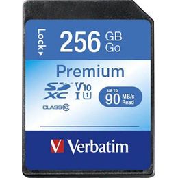 Verbatim Premium U1 SDXC 256GB Speicherkarte (256 GB, Class 10, 90 MB/s Lesegeschwindigkeit), schwarz