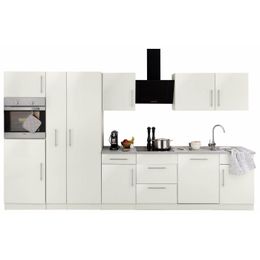 Wiho-Küchen wiho Küchen Küchenzeile Cali, mit E-Geräten, Breite 360 cm mit Metallgriffen, grau|weiß
