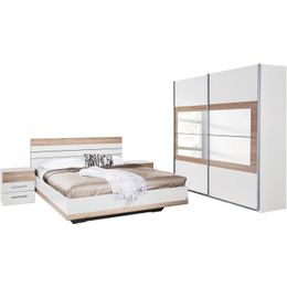 Rauch Schlafzimmer-Set Tarragona, (Set, 4-St), Schwebetürenschrank in 3 Breiten, Bett in 2 Größen und 2 Nachttische, weiß