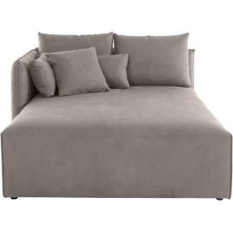 Andas Ottomane Nöre, Lounge-Modul - zum eigenen Zusammenstellen, Breite 138cm, Tiefe 168cm, grau