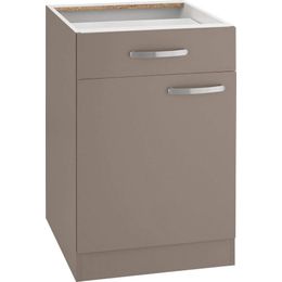 Wiho-Küchen wiho Küchen Unterschrank Kansas 50 cm breit, ohne Arbeitsplatte, braun