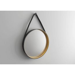 Talos Badspiegel Golden Style, Durchmesser: 55 cm, schwarz