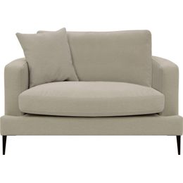 LEONIQUE Sessel Cozy, mit Metallbeinen und Zierkissen, beige|braun