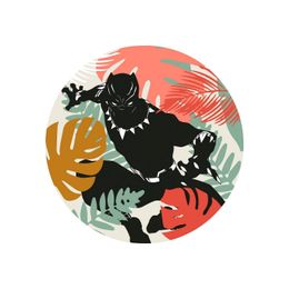 Komar Wandtattoo Winter Tropics Black Panther (1 St), Künstler: Marvel, 125x125 cm (Breite x Höhe), rund und selbstklebend, bunt