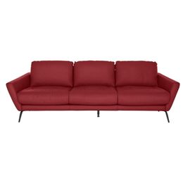 W.Schillig Big-Sofa softy, mit dekorativer Heftung im Sitz, Füße schwarz pulverbeschichtet, rot