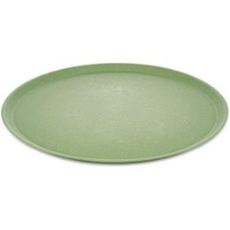 Koziol Speiseteller CONNECT PLATE, (4 St), biozirkuläremKunststoff+FSCHolz,spülmaschinengeeignet,melaminfrei,25cm, grün