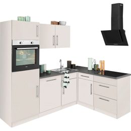 Wiho-Küchen wiho Küchen Winkelküche Cali, mit E-Geräten, Stellbreite 230 x 170 cm, beige|grau
