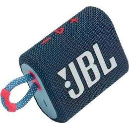 JBL GO 3 Portable-Lautsprecher (Bluetooth, 4,2 W, wasser- und staubfest), blau|bunt