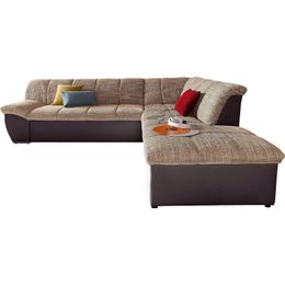 DOMO collection Ecksofa Splash, wahlweise mit Bettfunktion, beige|braun