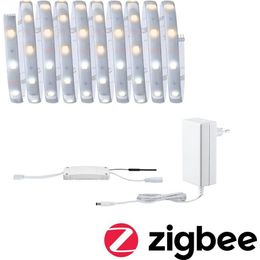 Paulmann LED-Streifen MaxLED 250 Basisset Smart Home Zigbee IP44 12W 810 810lm, 1-flammig, 3m, Tunable White, beschichtet, silberfarben