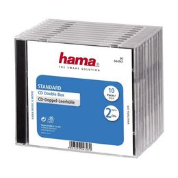 Hama CD-Hülle CD Doppel Leerhülle, 10er Pack, Transparent, Schwarz, Schutzhülle, schwarz