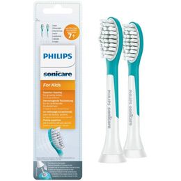 PHILIPS SONICARE Aufsteckbürsten Standard-Bürstenköpfe for Kids HX6042/33, mit Schalltechnologie, kompatibel mit allen Sonicare-Zahnbürsten, weiß