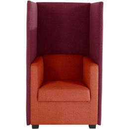 DOMO collection Sessel Kea, mit praktischem Sichtschutz, Breite 80 cm, orange