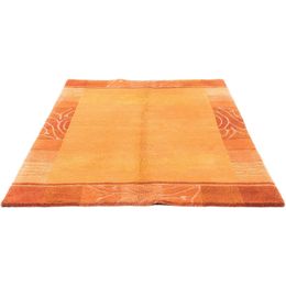 Wollteppich Nepal - 200 x 140 cm - orange, morgenland, rechteckig, Höhe: 18 mm, Wohnzimmer, Handgeknüpft, Einzelstück mit Zertifikat, orange