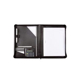 Alassio® Schreibmappe DIN A4, Catana, mit Taschenrechner, schwarz