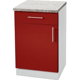 Wiho-Küchen wiho Küchen Unterschrank Kiel 60 cm breit, beige|rot