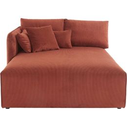 Andas Ottomane Nöre, Lounge-Modul - zum eigenen Zusammenstellen, Breite 138cm, Tiefe 168cm, orange