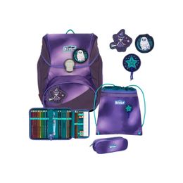Scout Schulranzen Alpha Exklusiv Superflash - Purple Magic (Set, 4-tlg), mit retrorefl. Flächen & 3 Funny Snaps; enthält recyceltes Material, lila