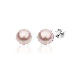 NENALINA Paar Ohrstecker Basic Synthetische Perle 925 Silber, rosa