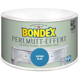 BONDEX Bastelfarbe PERLMUTT-EFFEKT, Holzfarbe für Möbel & Accessoires, 0,5 l, blau