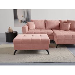 Inosign Hockerbank Lörby, auch mit Aqua clean-Bezug, feine Steppung im Sitzbereich, rosa