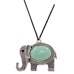 Firetti Kette mit Anhänger Schmuck Geschenk, Elefant, Made in Germany - mit Türkis-Imitat, blau|schwarz