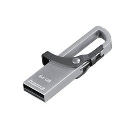 Hama USB-Stick "Hook-Style", USB 2.0, 16 GB, 15MB/s, Blau USB-Stick (Lesegeschwindigkeit 15 MB/s), grau