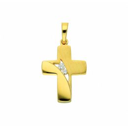 Adelia´s Adelia´s Kette mit Anhänger 333 Gold Kreuz Anhänger mit Zirkonia, Schmuckset - Set mit Halskette, goldfarben