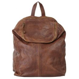 Samantha Look Cityrucksack, echt Leder, Made in Italy, braun