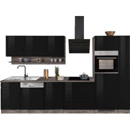 KOCHSTATION Küchenzeile KS-Virginia, Breite 330 cm, mit E-Geräten, schwarz