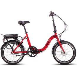 SFM BIKES SAXXX E-Bike SAXXX Foldi Plus, 3 Gang, Nabenschaltung, Frontmotor, 374 Wh Akku, rot