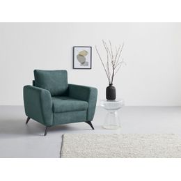 Inosign Sessel Lörby, auch mit Aqua clean-Bezug, feine Steppung im Sitzbereich, lose Kissen, grün