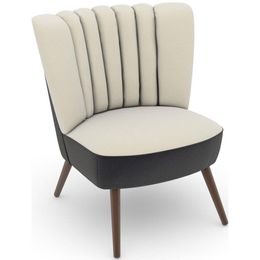 Max Winzer® Sessel build-a-chair Aspen, im Retrolook, zum Selbstgestalten, braun|grau