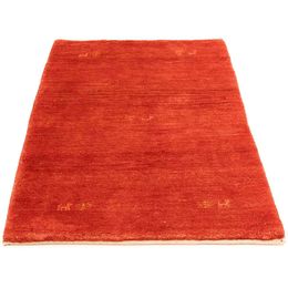 Wollteppich Gabbeh - Loribaft Perser - 130 x 81 cm - rot, morgenland, rechteckig, Höhe: 12 mm, Wohnzimmer, Handgeknüpft, Einzelstück mit Zertifikat, rot