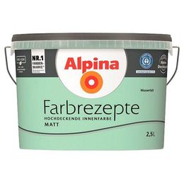 Alpina Wand- und Deckenfarbe Farbrezepte Wasserfall, Elegantes, minzfrisches Grün, matt, 2,5 Liter, grün