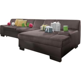 DOMO collection Ecksofa Norma Top L-Form, wahlweise mit Bettfunktion, braun