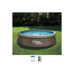 SummerWaves Quick-Up Pool (Set, 3-tlg), ØxH: 366x76 cm, braun