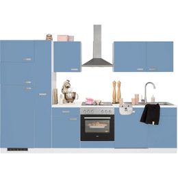 Wiho-Küchen wiho Küchen Küchenzeile Husum, mit E-Geräten, Breite 310 cm, blau|weiß