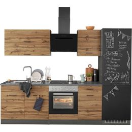 HELD MÖBEL HELD MÖBEL Küchenzeile Trier, mit E-Geräten, Breite 270 cm, grau