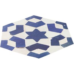 MySpotti Duscheinlage Klebefliese stepon Enrico, Hexagon, B: 35 cm, L: 30 cm, 1-tlg., antirutsch, blau|weiß