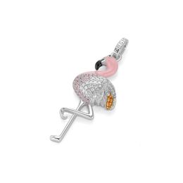 Giorgio Martello MILANO Kettenanhänger Flamingo, Silber 925, bunt