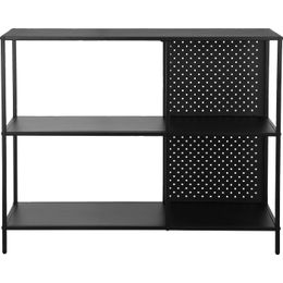 Andas Standregal Ingstrup, Pulverbeschichtet aus Metall, Breite 100 cm, Höhe 80 cm, schwarz