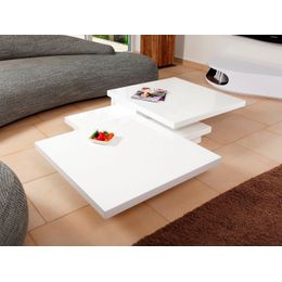 Salesfever Couchtisch, Tischplatte drehbar um 360°, weiß