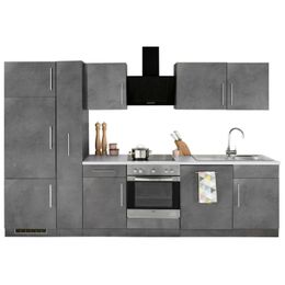 Wiho-Küchen wiho Küchen Küchenzeile Cali, mit E-Geräten, Breite 310 cm, grau
