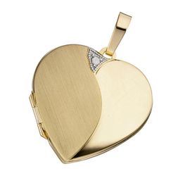 Jobo Medallionanhänger Anhänger Medaillon Herz, 585 Gold, gelb|goldfarben