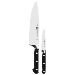 Zwilling Messer-Set Pro (Set, 2-tlg., 1 Spick- und Garniermesser (10 cm), 1 Kochmesser (20 cm), Edelstahl 18/10, aus einem Stück geschmiedet, silberfarben